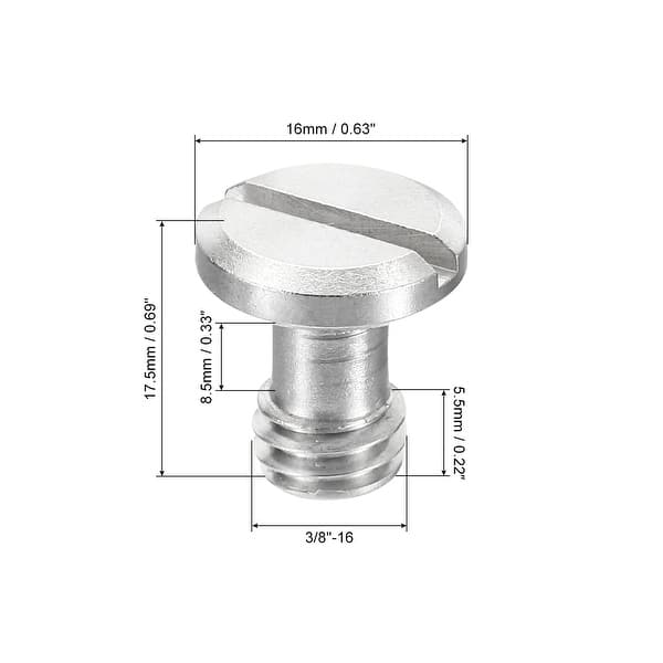 2Pcs 3/8"-16 Thread Camera Fixing Screw Flat Slot Tripod Screws - Bed Bath & Beyond - 37314147